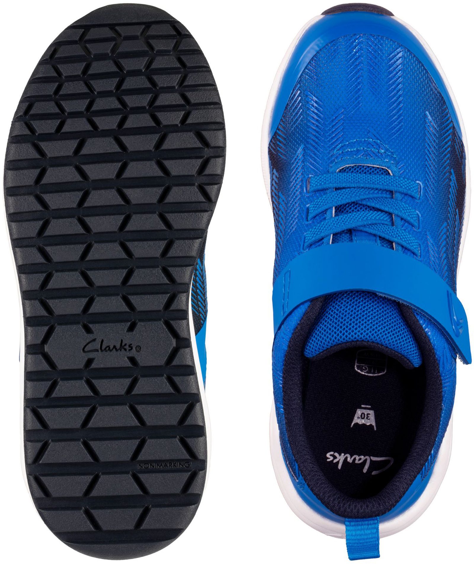 Clarks Aeon Pace Youth Navy / Blue 26151530 - Boys Trainers - Humphries ...