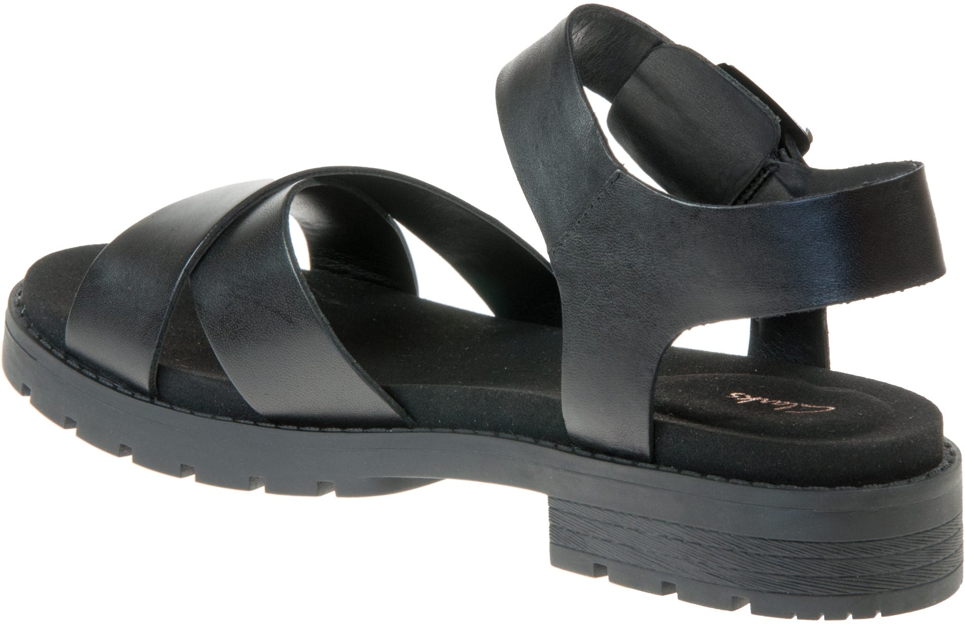 Clarks Orinoco Strap Black Leather 26147746 - Full Sandals - Humphries ...