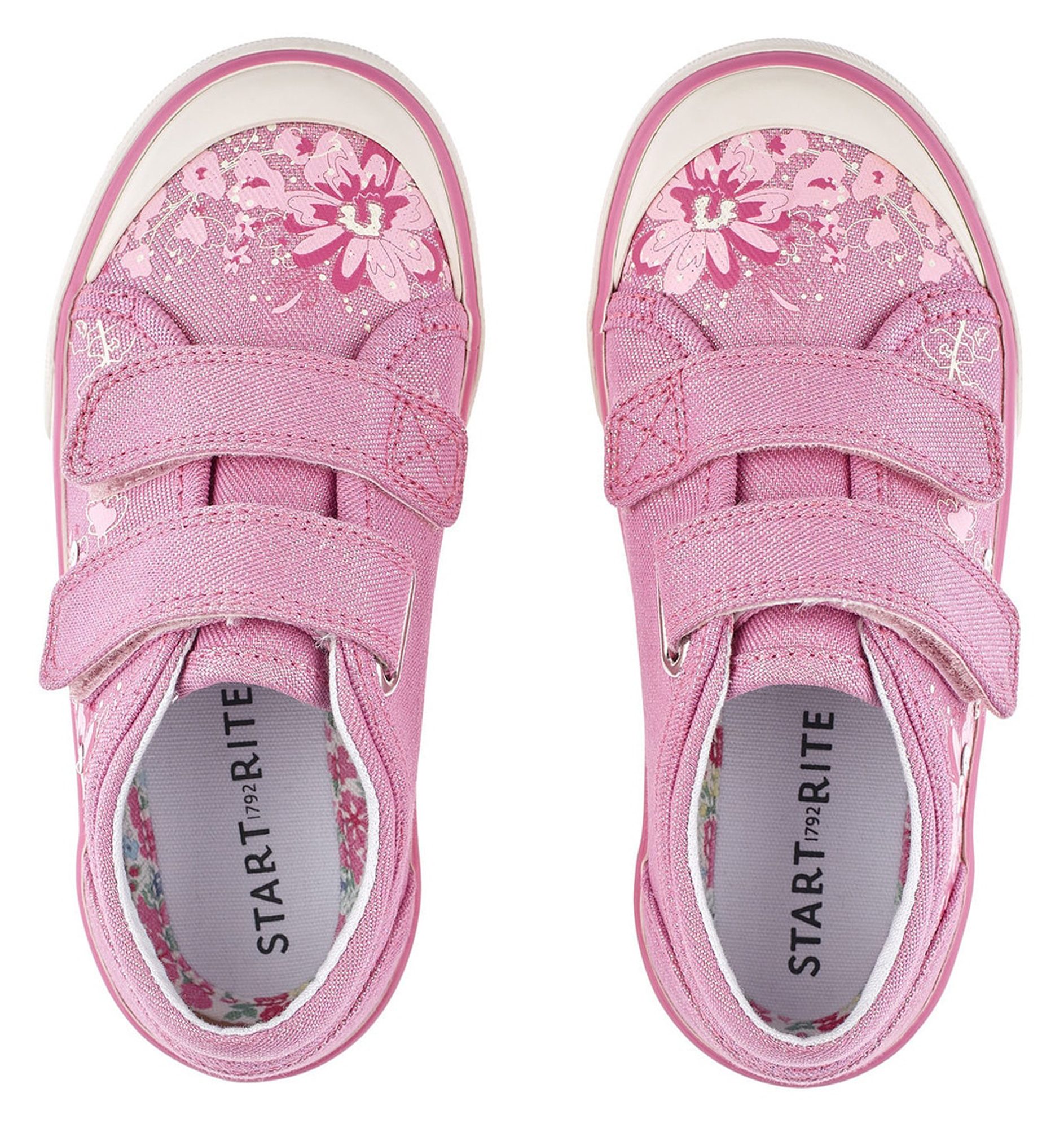 Start-Rite Flower Pink Glitter Floral 6175_6 - Girls Canvas Styles ...