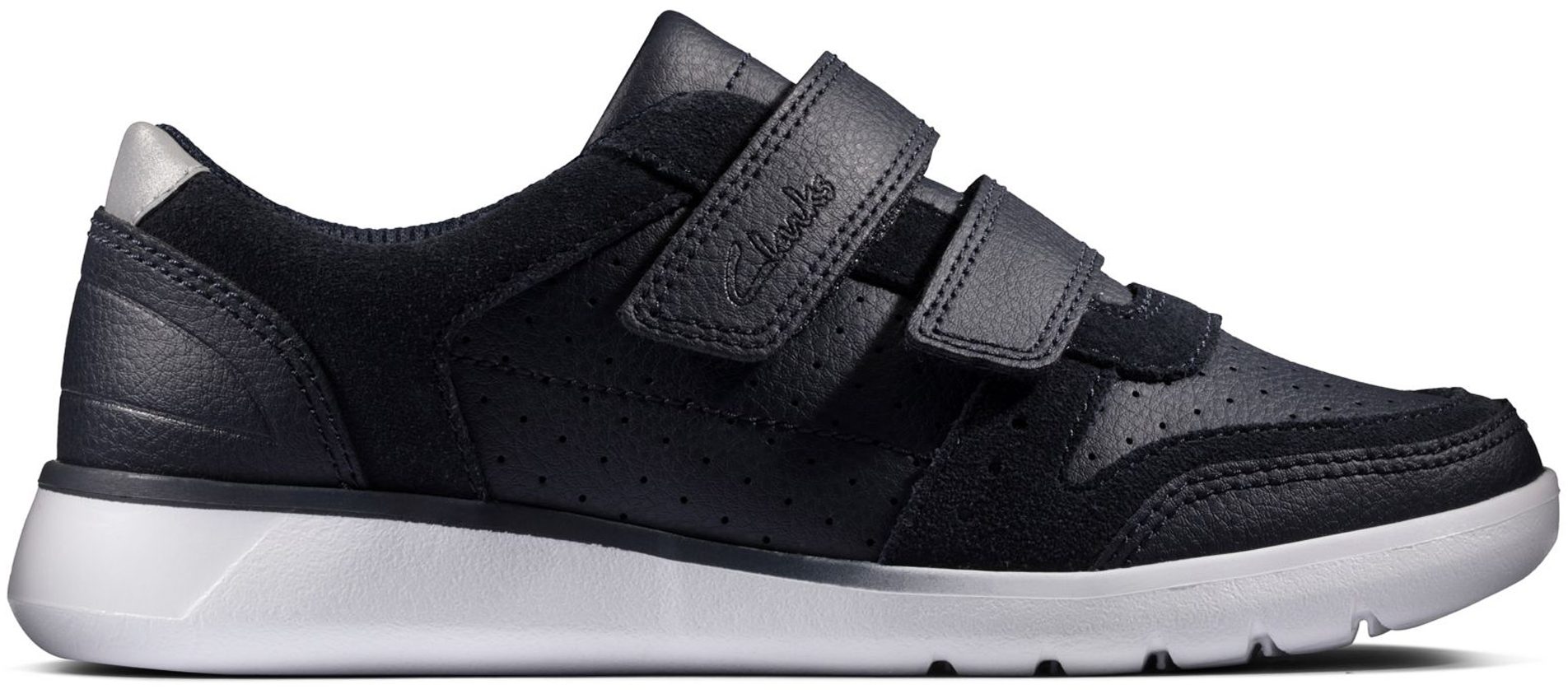 Clarks Scape Spirit Kid Navy Leather 26151614 - Boys Trainers ...