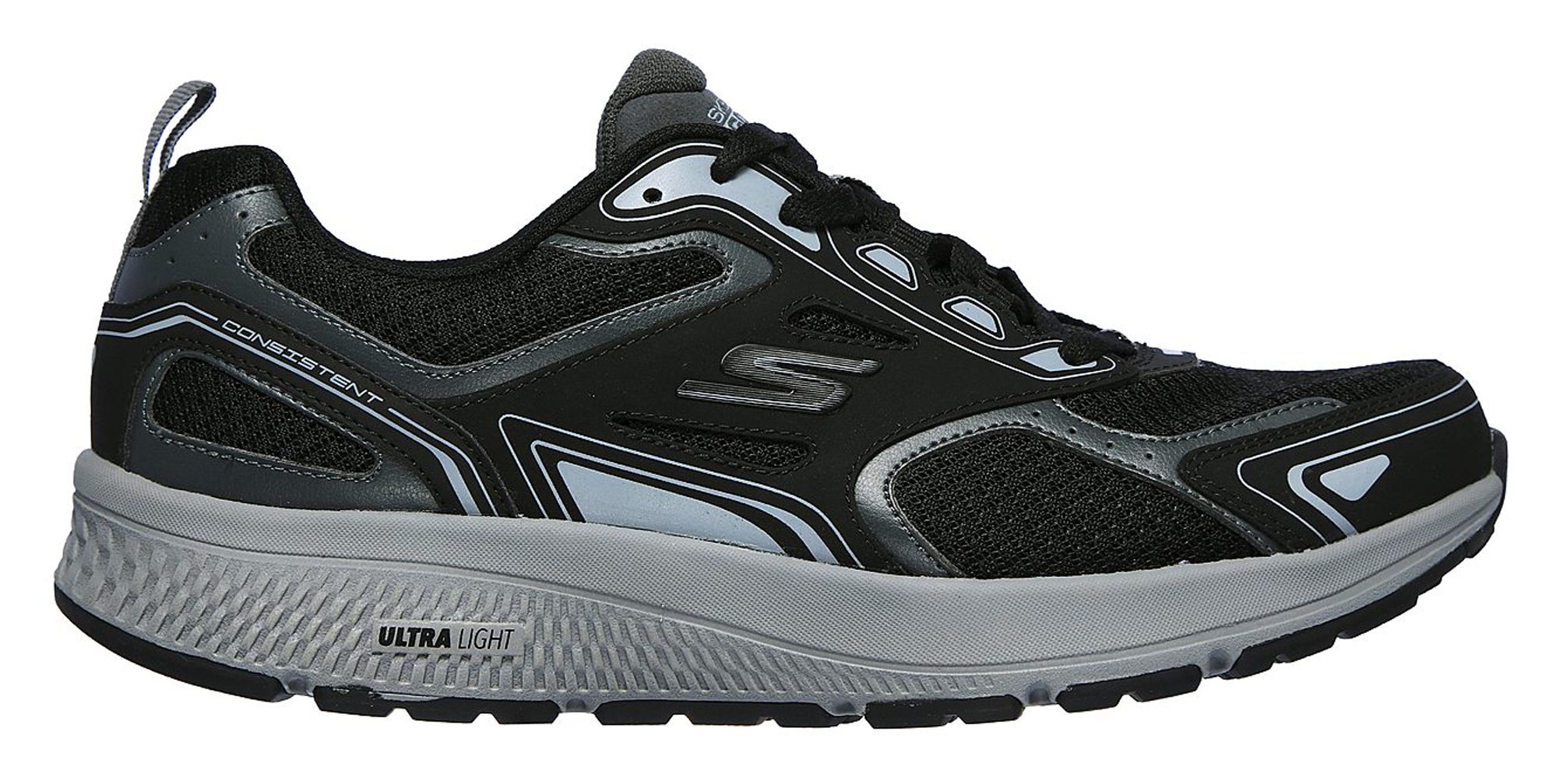 Skechers GOrun Consistent Black / Grey 220034 BKGY - Trainers ...