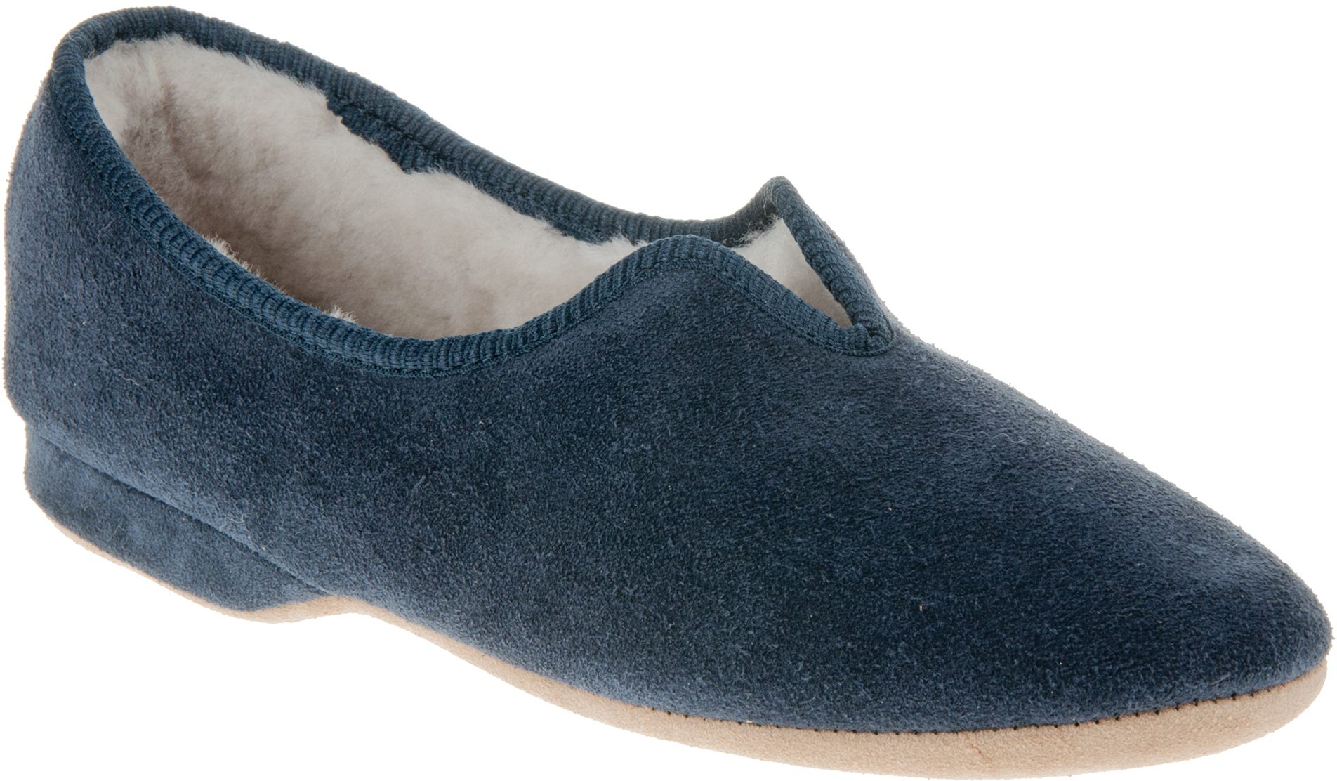 Draper of Glastonbury Belinda Navy Suede 22671 - Full Slippers ...
