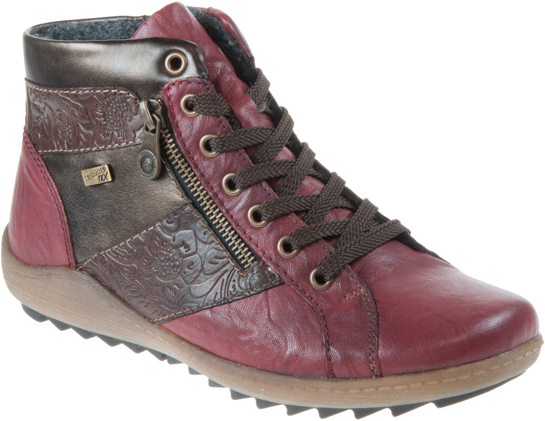 Remonte Liv Zip Wine R1497-35 - Ankle Boots - Humphries Shoes