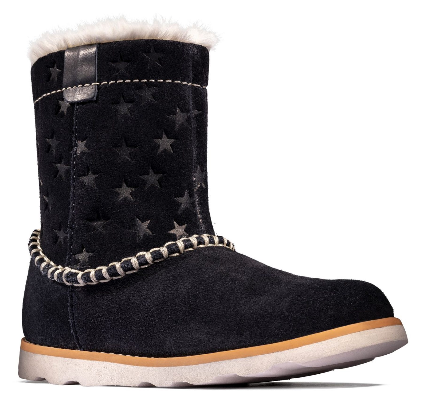 Clarks Crown Piper Toddler Navy Suede 26151578 - Girls Boots ...