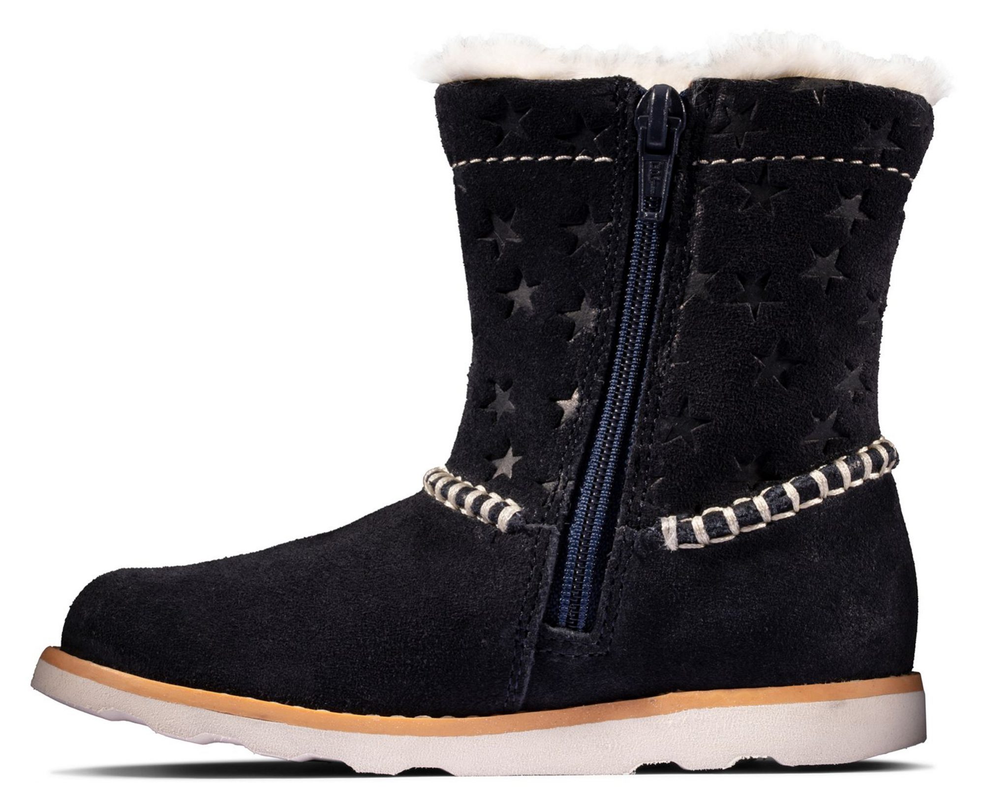 Clarks Crown Piper Toddler Navy Suede 26151578 - Girls Boots ...
