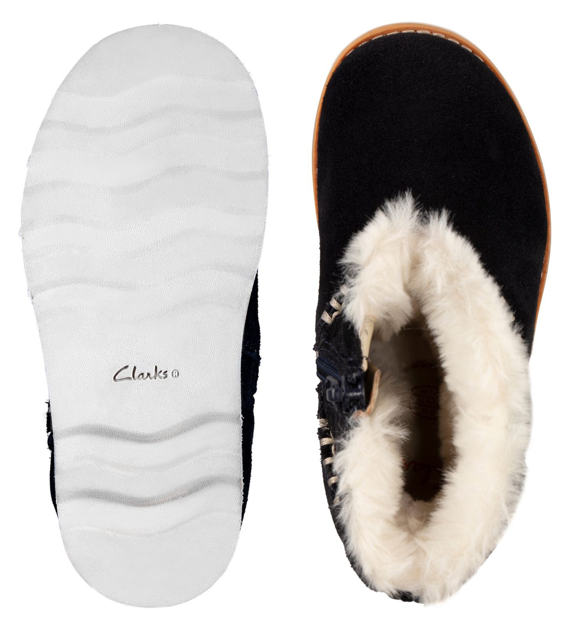 Clarks Crown Piper Toddler Navy Suede 26151578 - Girls Boots ...