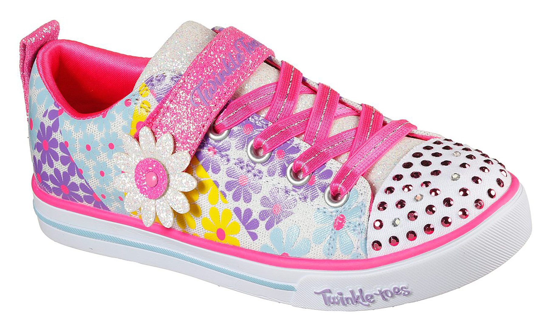 Skechers Twinkle Toes: Sparkle Lite - Super Blooms White / Multi ...