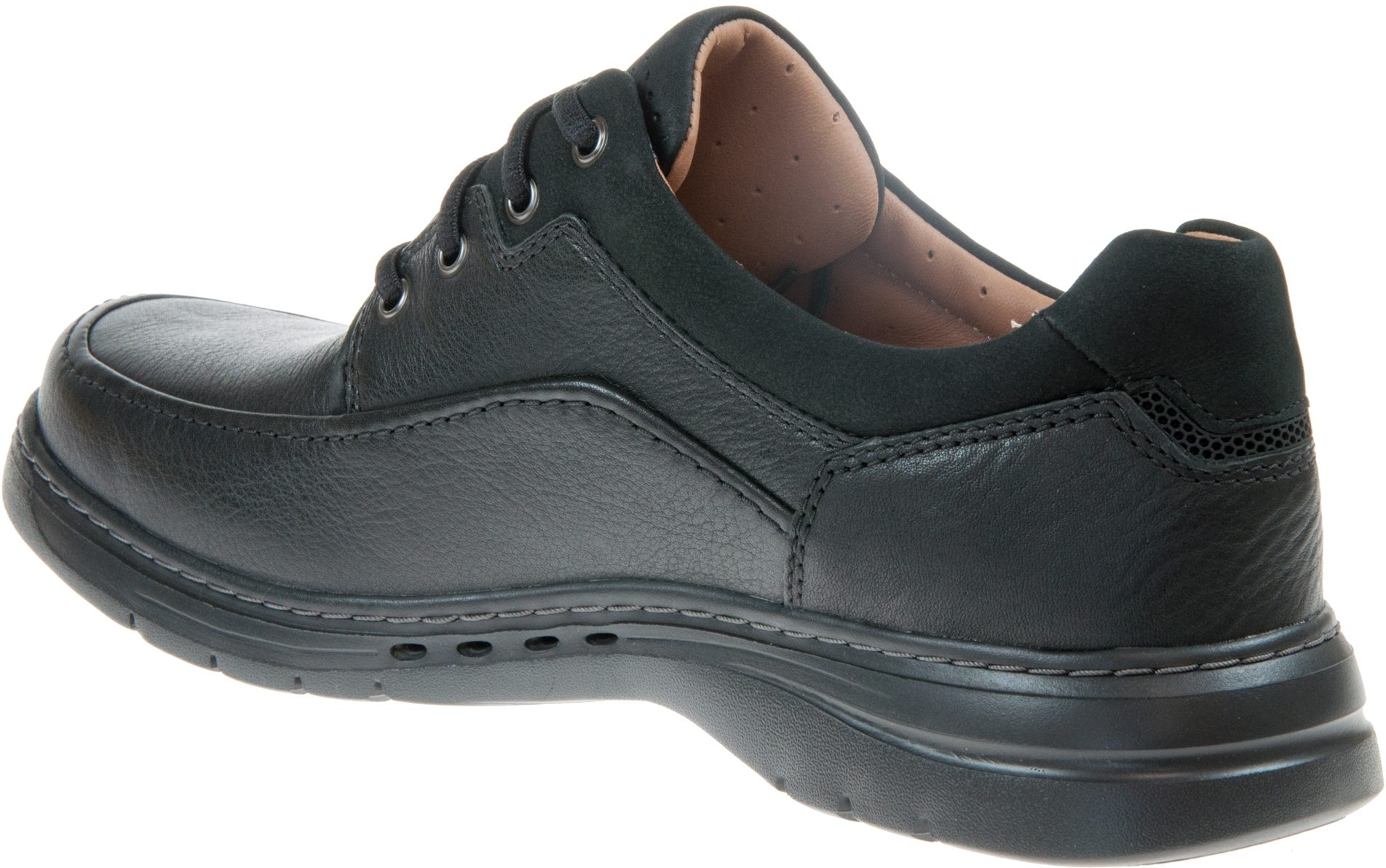 Clarks Un Brawley Lace Black Leather 26151336 - Casual Shoes ...