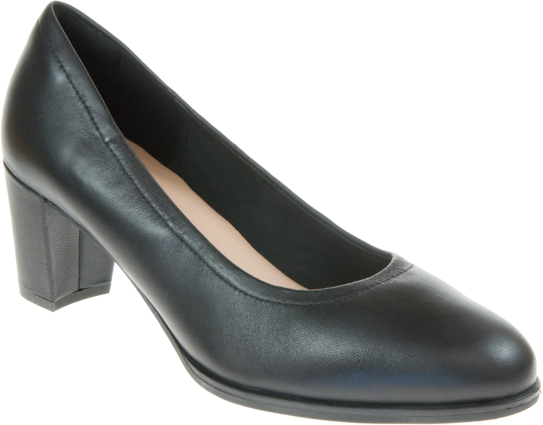 Clarks Kaylin 60 Flex Black Leather 26157408 - Court Shoes - Humphries ...