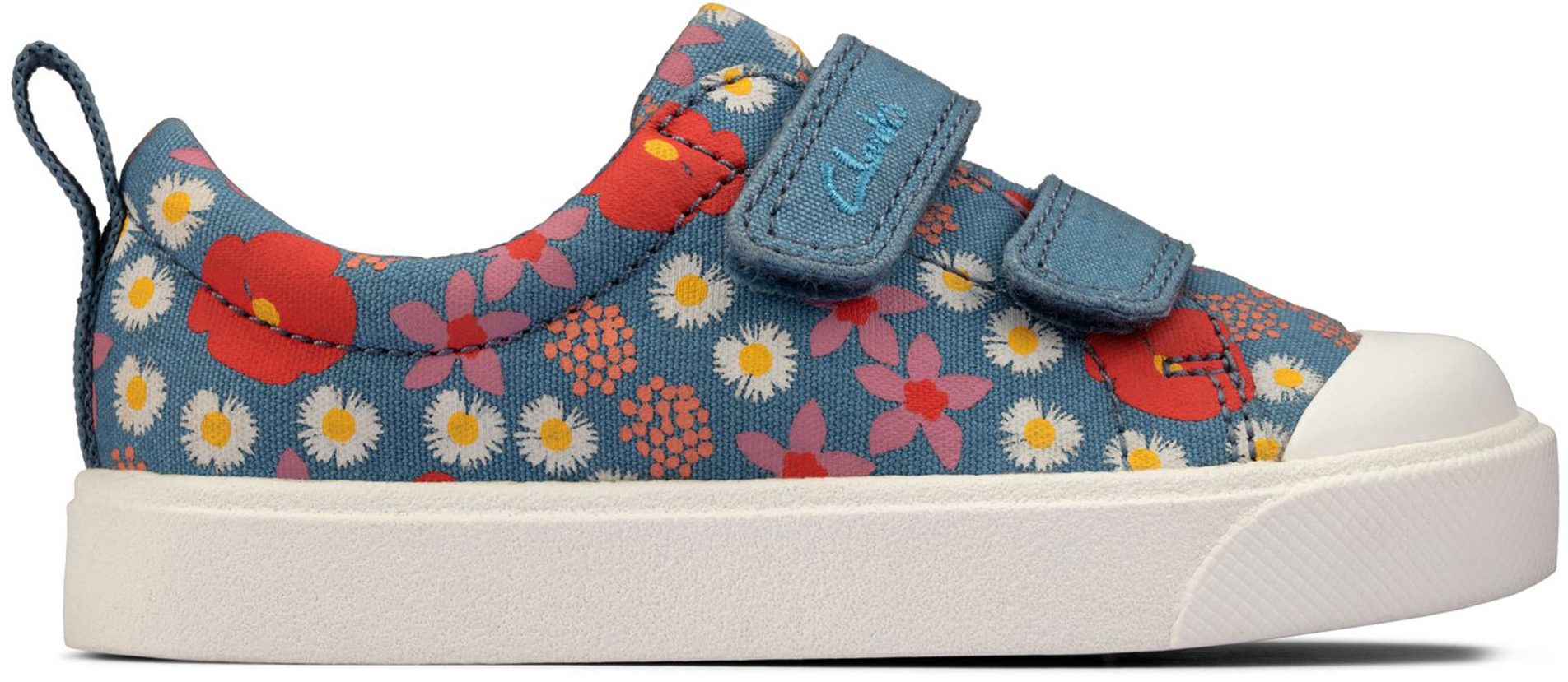 Clarks City Bright Toddler Blue Floral 26156505 - Girls Canvas Styles ...
