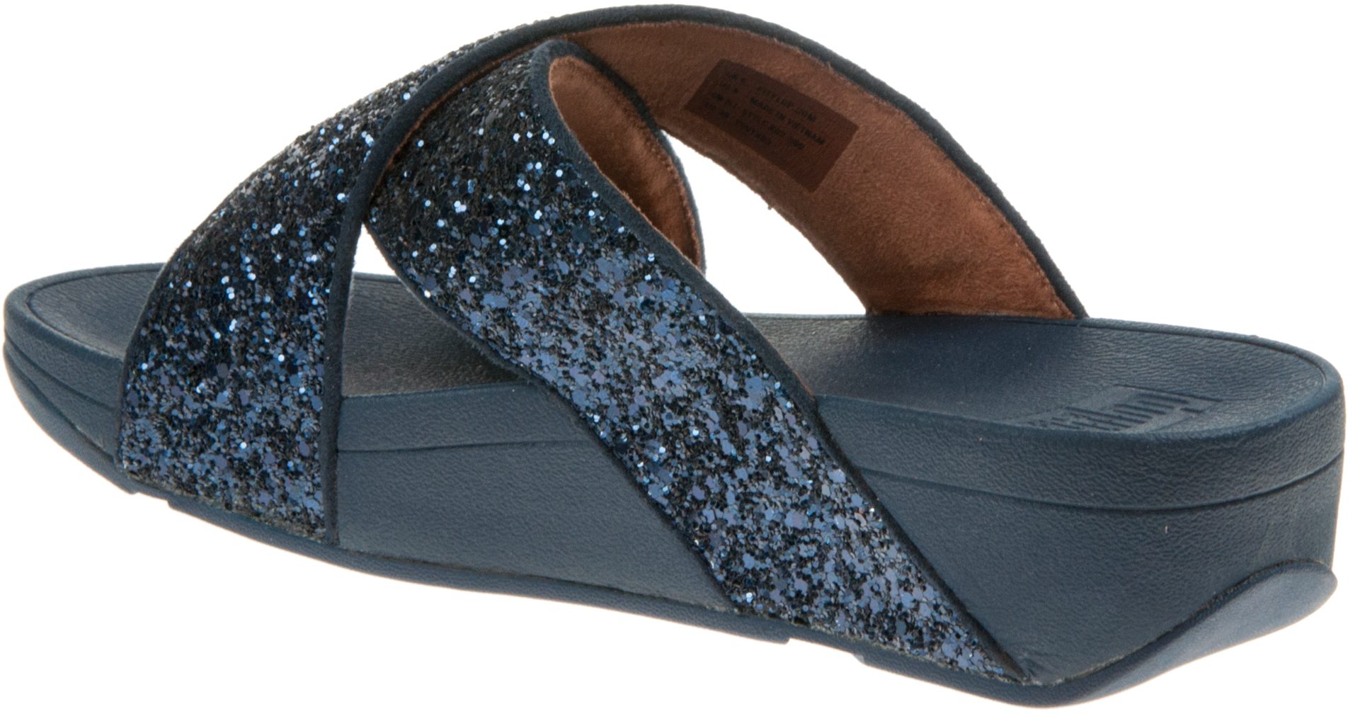 FitFlop Lulu Glitter Slide Midnight Navy X02-399 - Mule Sandals - Humphries Shoes