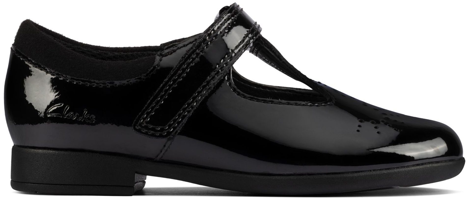 Clarks Scala Spirit Toddler Black Patent 26161117 - Girls School Shoes ...