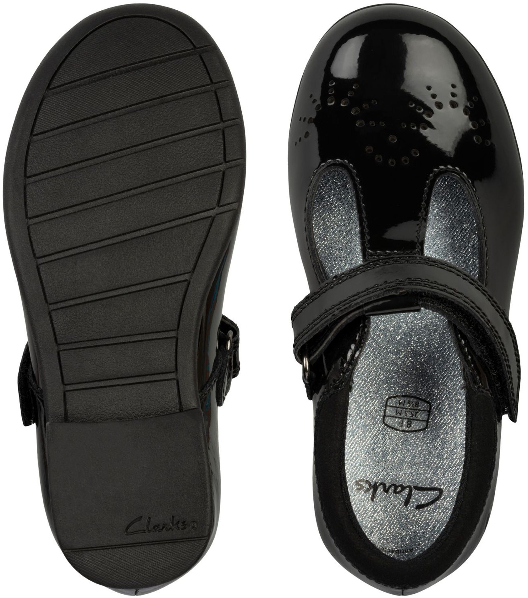 Clarks Scala Spirit Toddler Black Patent 26161117 - Girls School Shoes ...