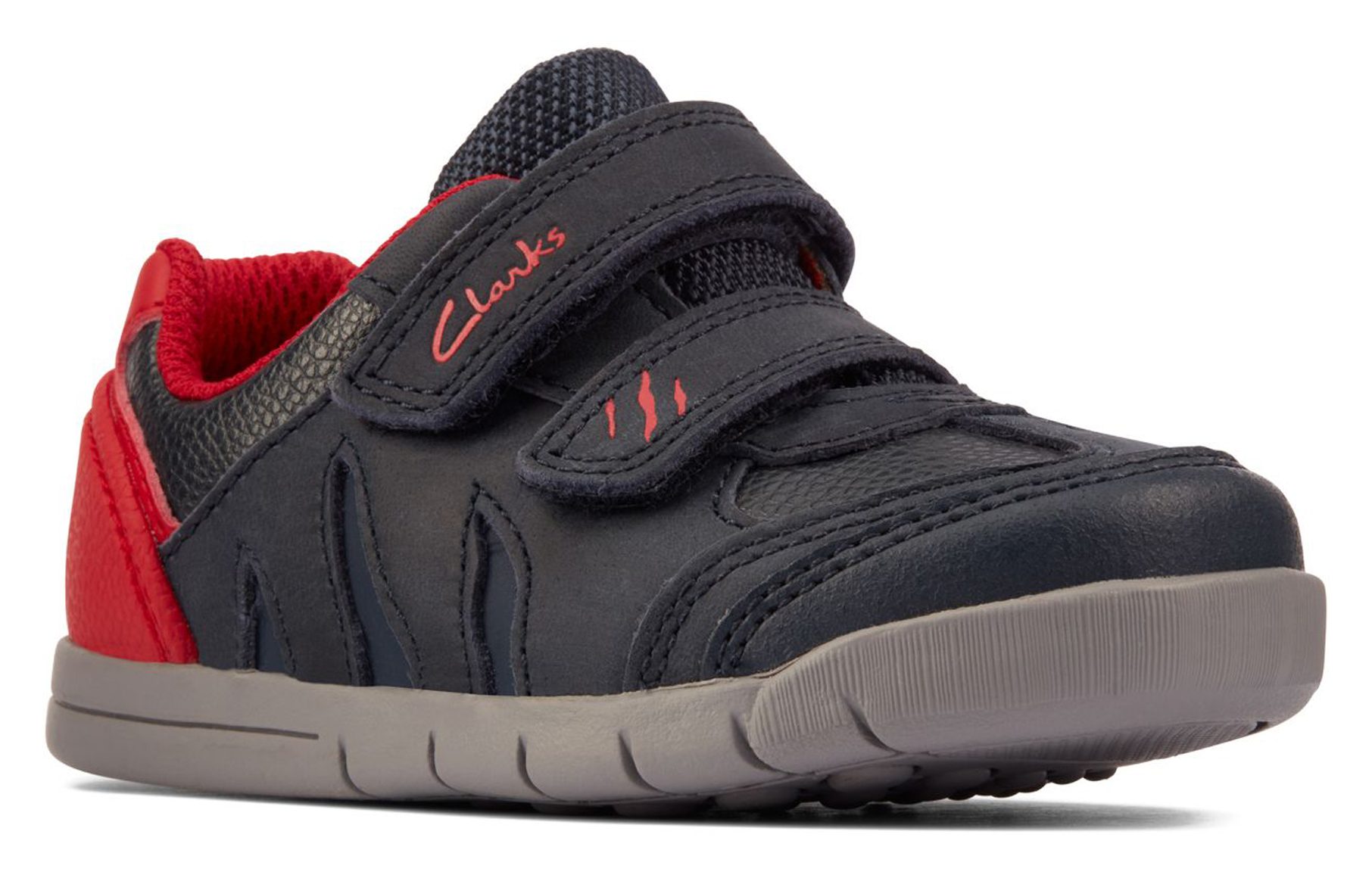Clarks Rex Play Toddler Navy / Red Leather 26161440 - Boys Shoes ...