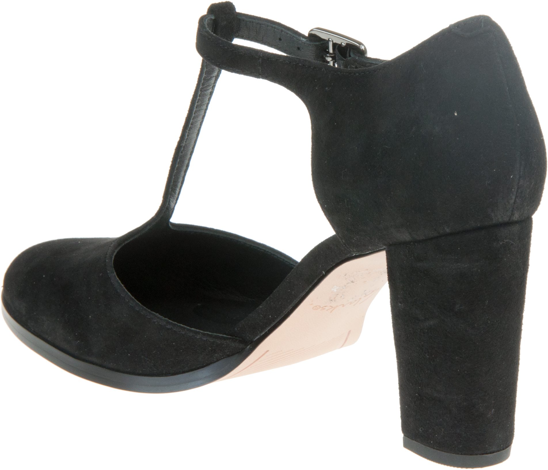 Clarks Kaylin 85 T Bar 2 Black Suede 26155539 - Court Shoes - Humphries ...