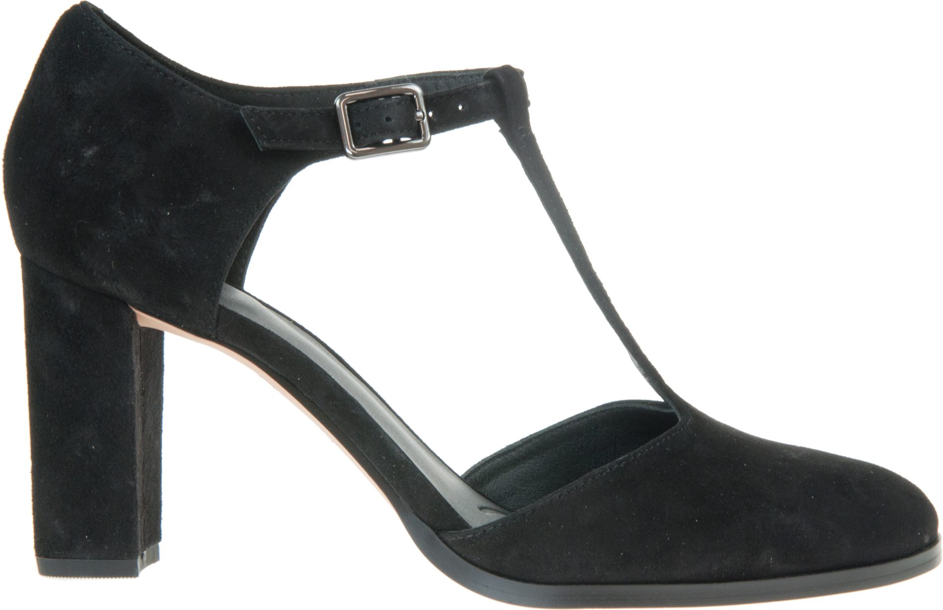 Clarks Kaylin 85 T Bar 2 Black Suede 26155539 - Court Shoes - Humphries ...