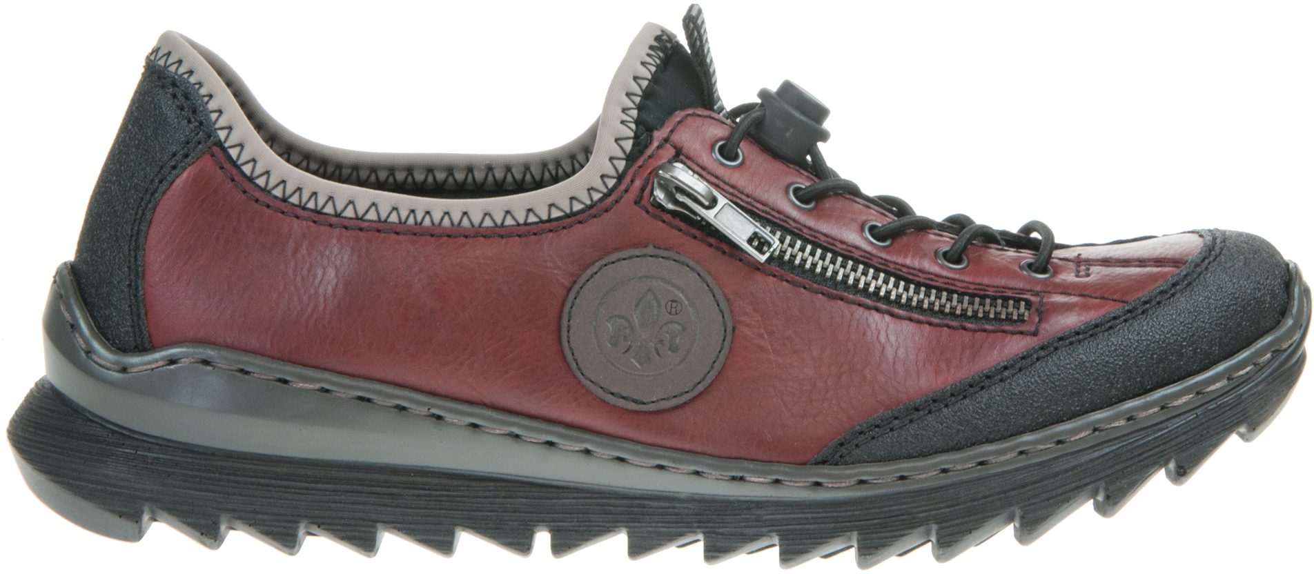Rieker Nikita Shoe Wine / Black M6269-00 - Everyday Shoes - Humphries Shoes
