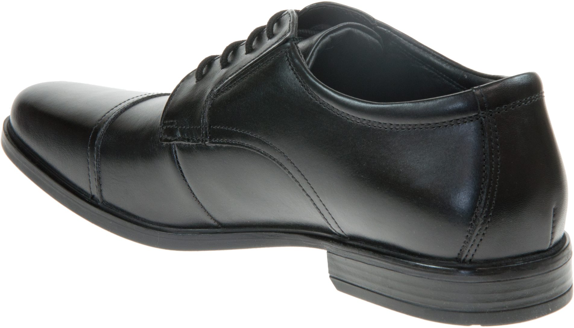 Clarks Howard Cap Black Leather 26162012 - Formal Shoes - Humphries Shoes