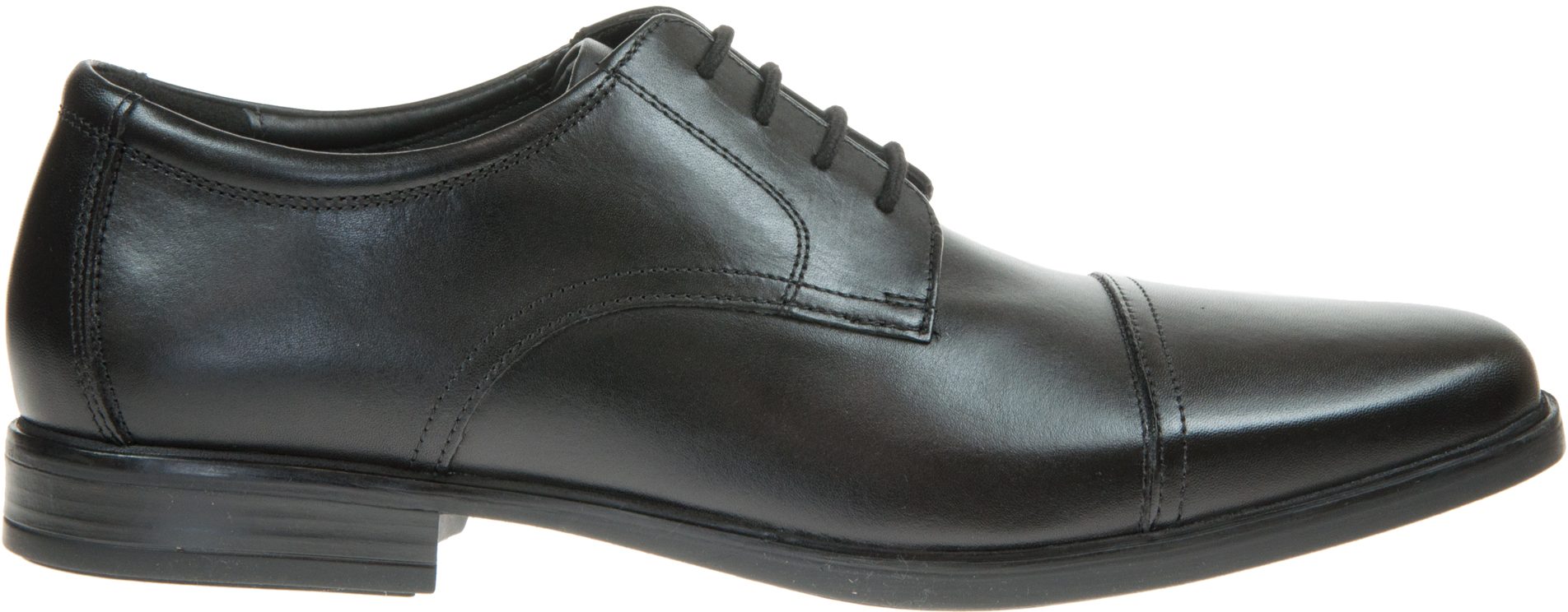 Clarks Howard Cap Black Leather 26162012 - Formal Shoes - Humphries Shoes