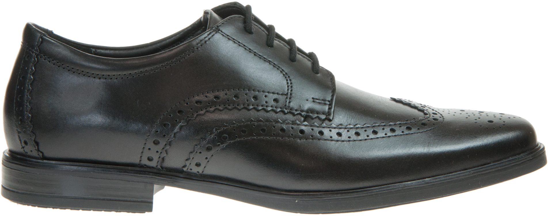 Clarks Howard Wing Black Leather 26161253 - Brogues - Humphries Shoes