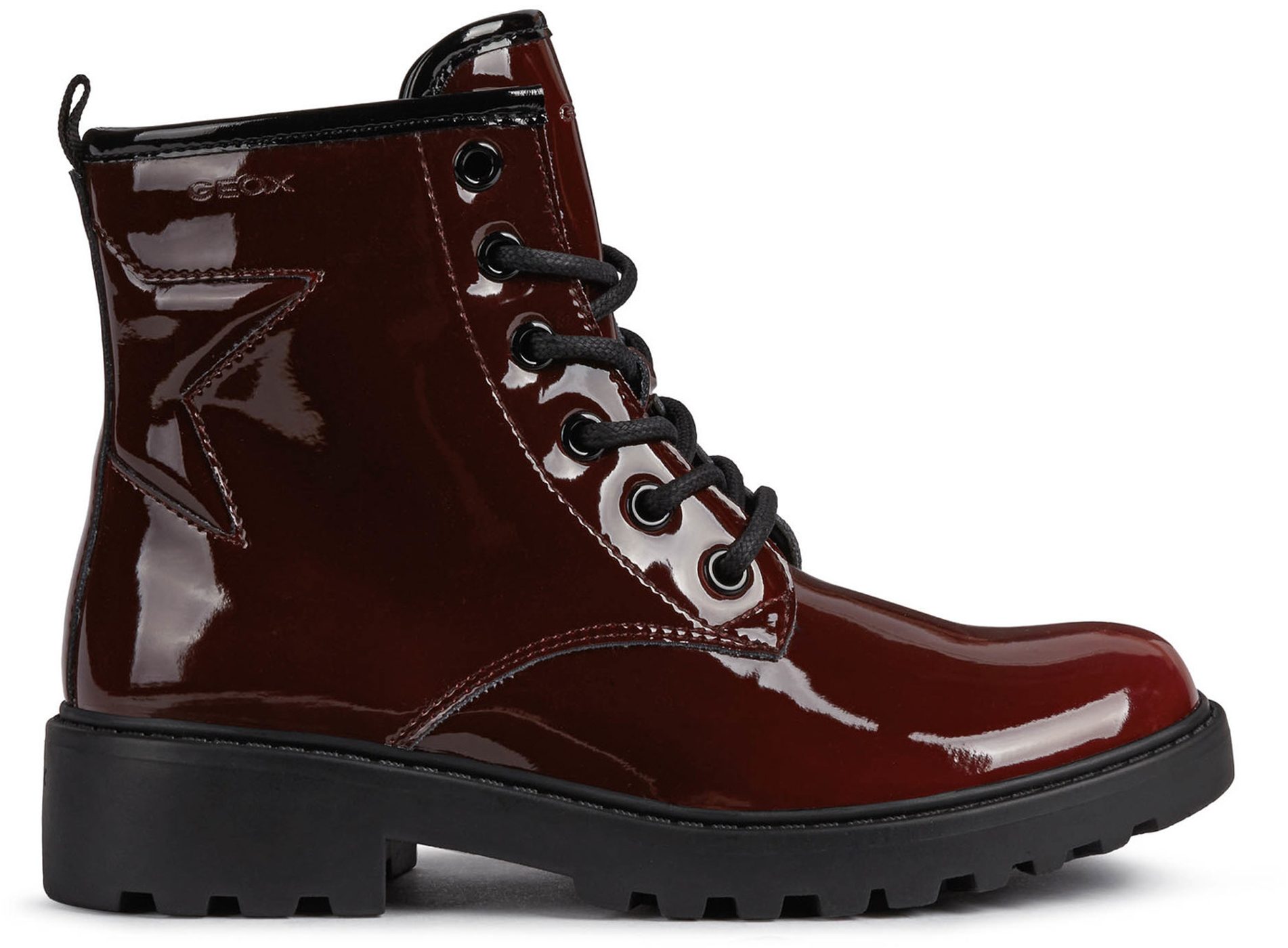 Geox Casey Boot Bordeaux Patent J9420G 0003X C7005 - Girls Boots ...