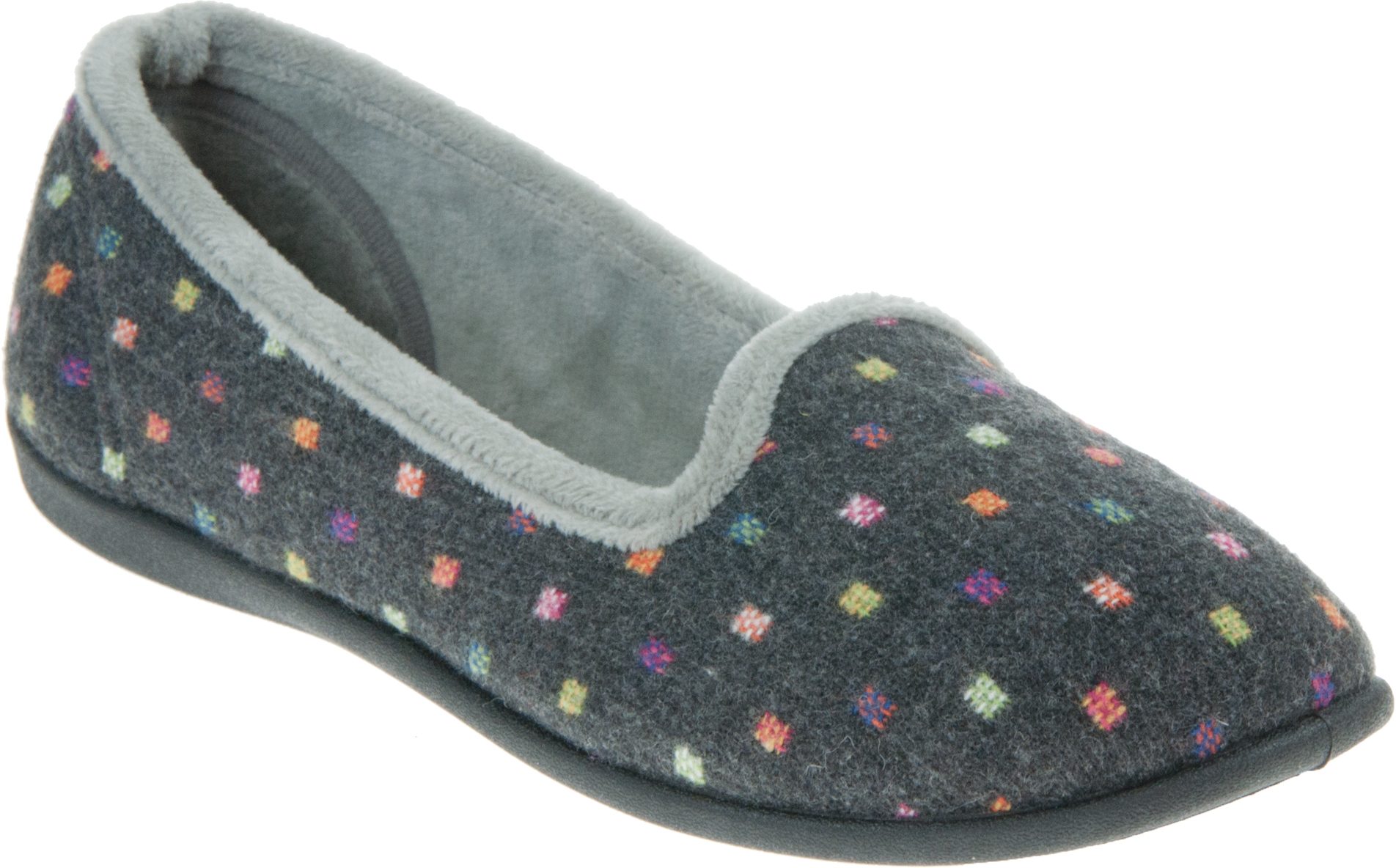 Padders Albertine Charcoal Woven Spot 3274/1576 - Ballerina Slippers ...