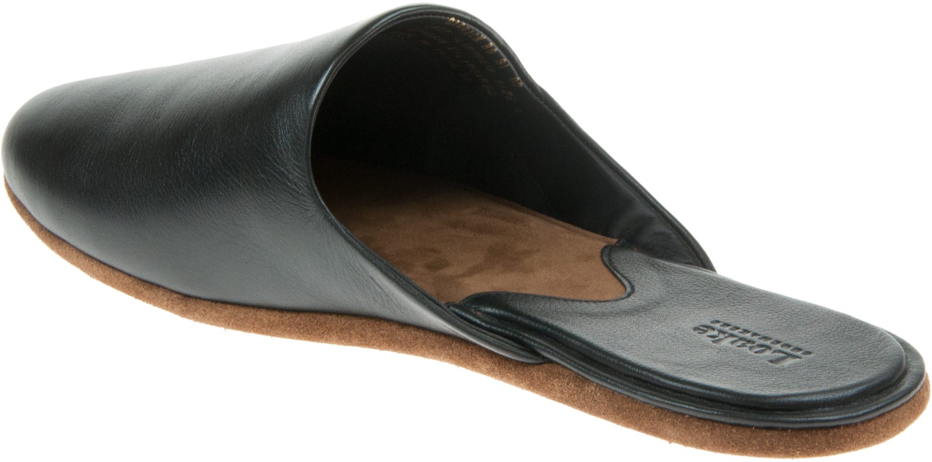 Loake Garrick Black Grain - Mule Slippers - Humphries Shoes
