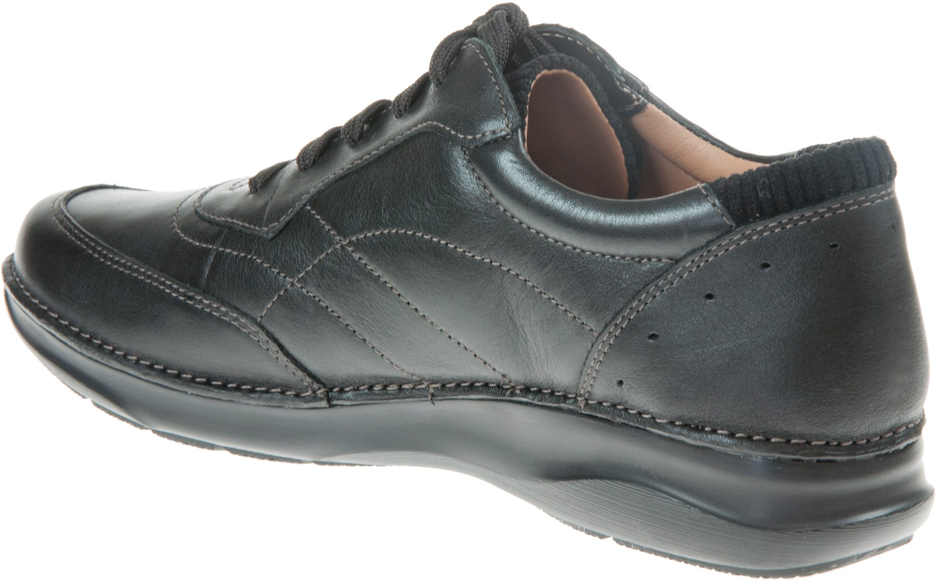 Clarks Appley Tie Black Leather 26162019 - Everyday Shoes - Humphries Shoes