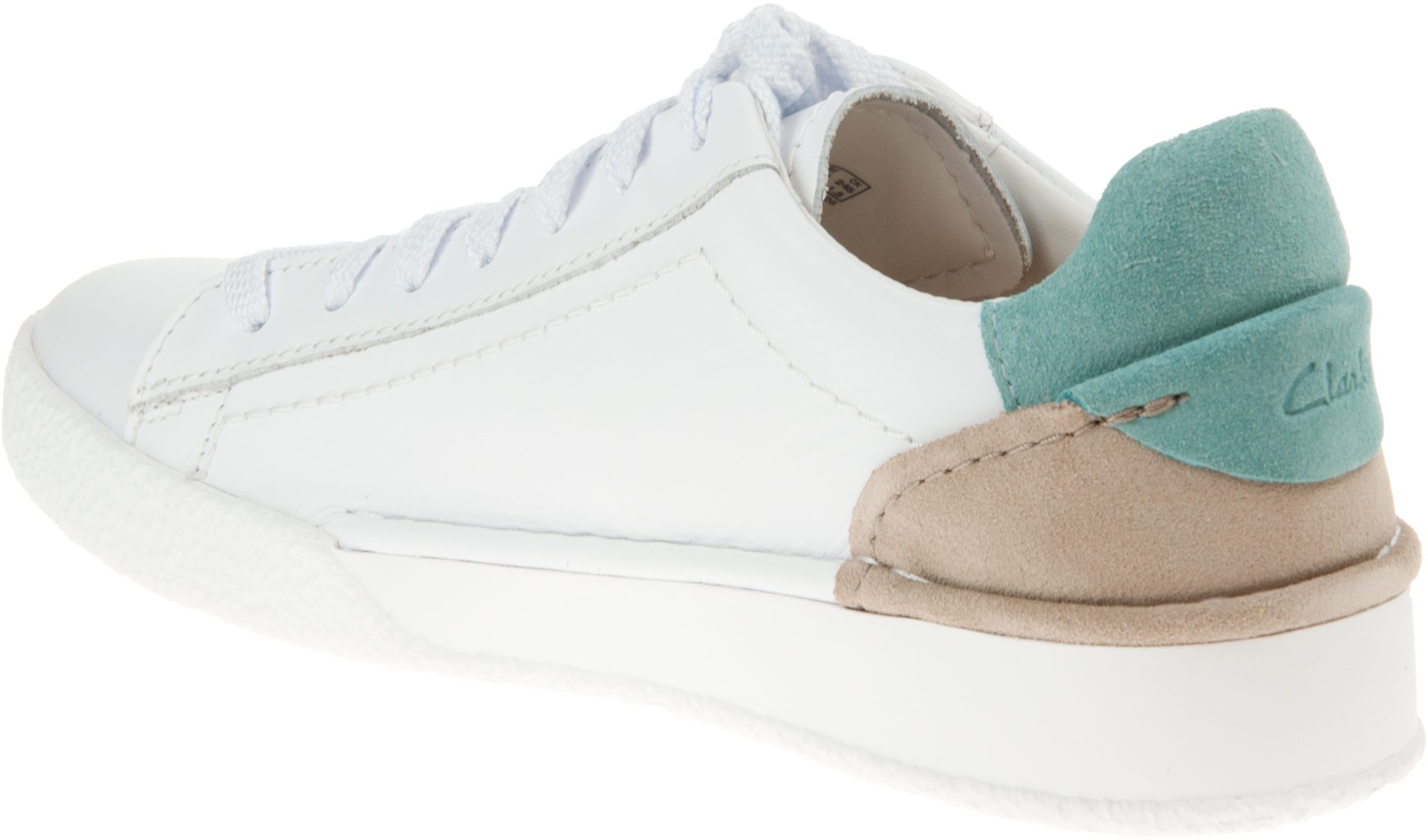 Clarks Craft Cup Lace White / Turquoise 26164240 - Everyday Shoes ...