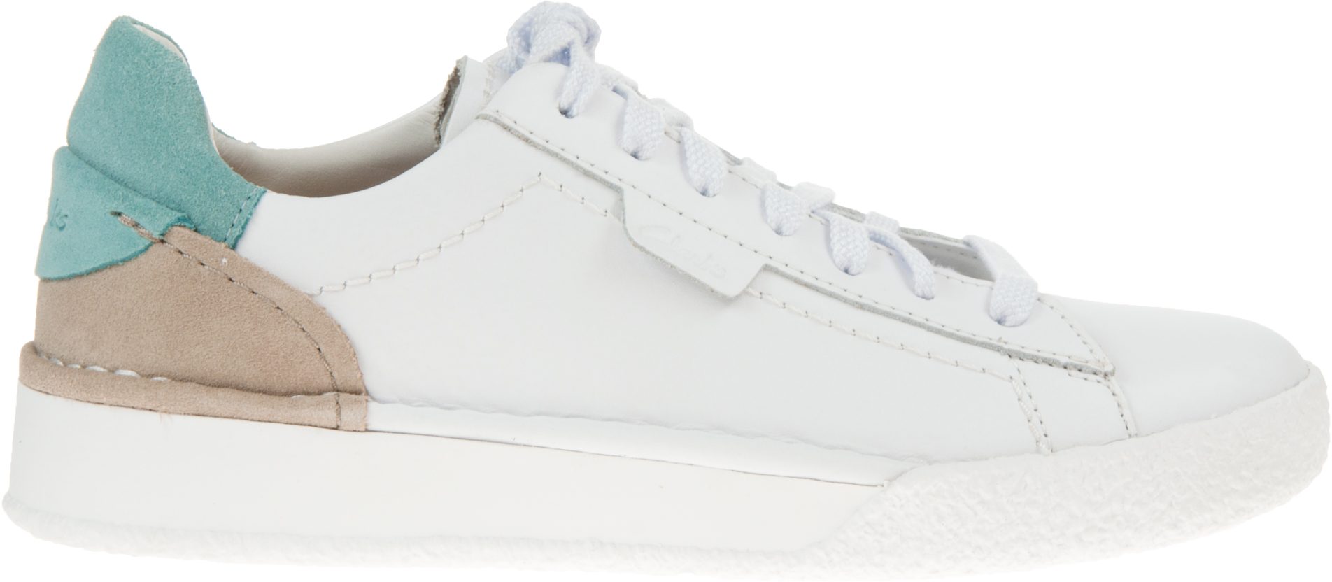 Clarks Craft Cup Lace White / Turquoise 26164240 - Everyday Shoes ...