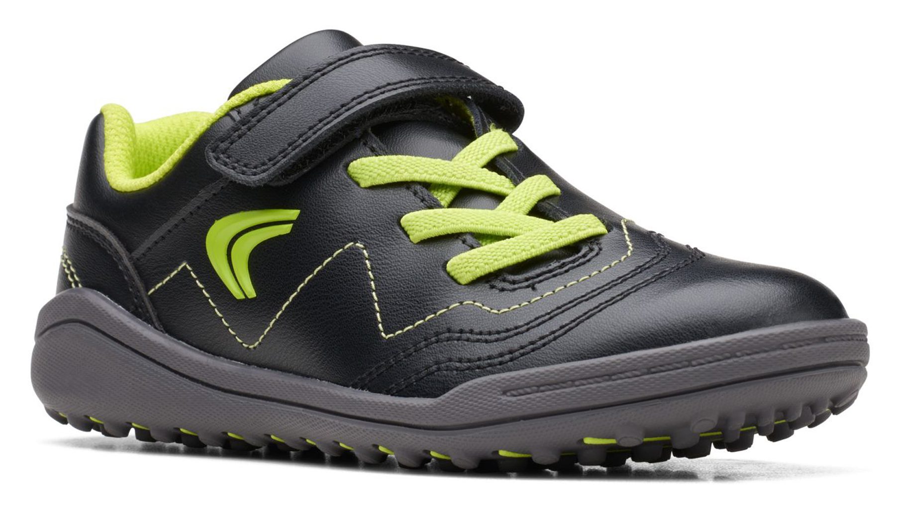 Clarks Award Fly Kid Black 26166937 - Boys Trainers - Humphries Shoes