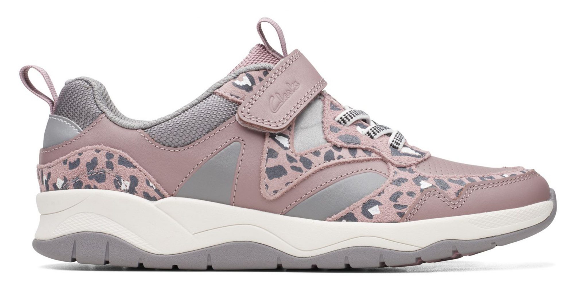 Clarks Clowder Run Older Pink Leather 26167727 - Girls Trainers ...