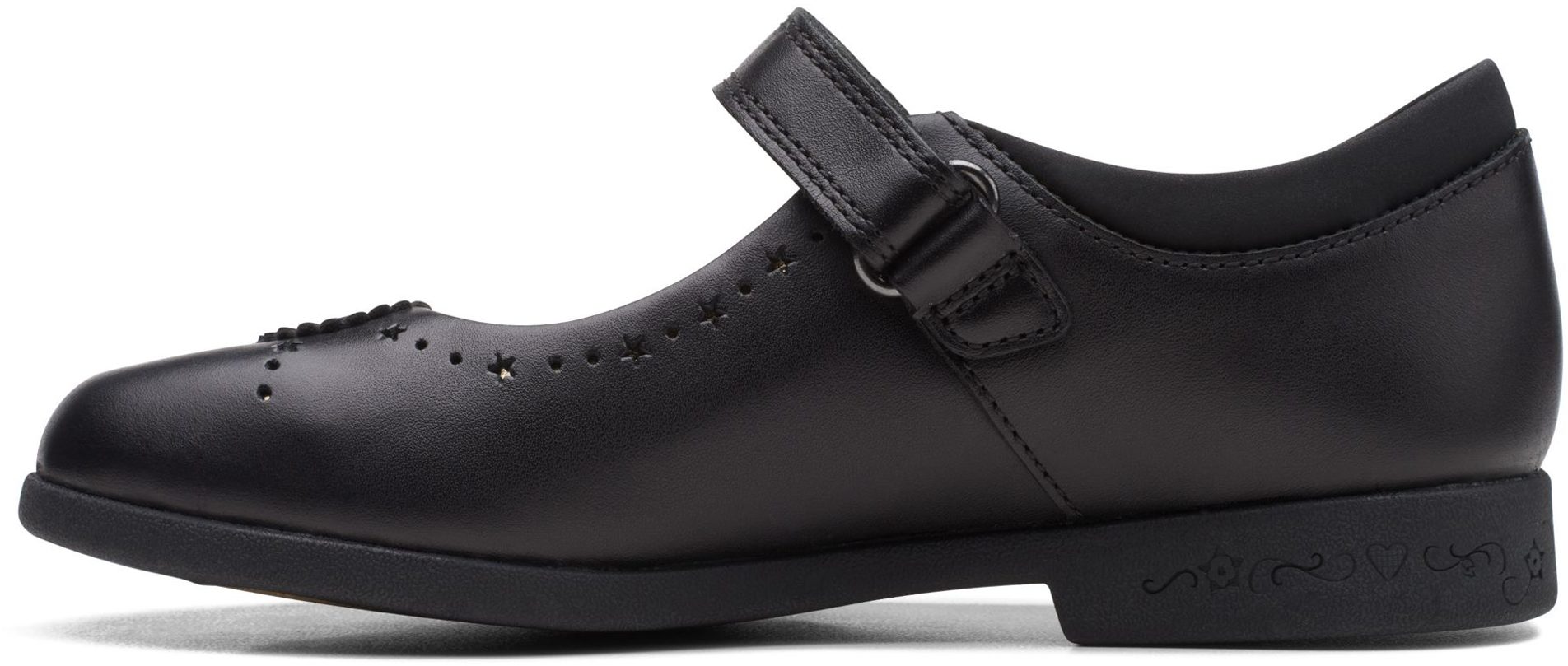 Clarks Magic Step Bar Kid Black Leather 26169708 - Girls School Shoes ...