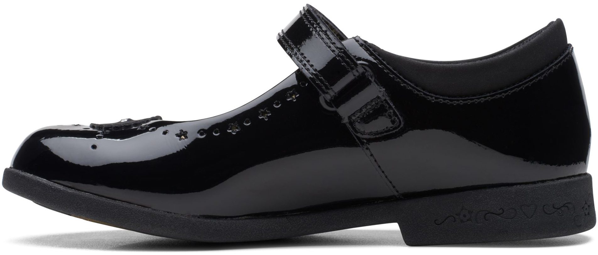 Clarks Magic Step Bar Kid Black Patent 26169709 - Girls School Shoes ...