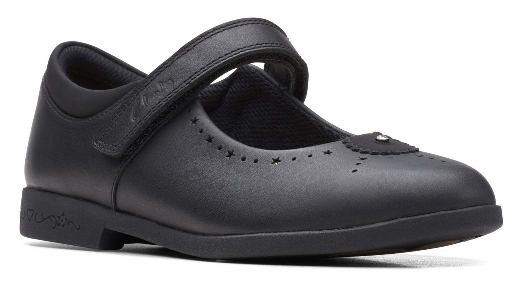 Clarks Magic Step Bar Older Black Leather 26169705 - Girls School Shoes ...