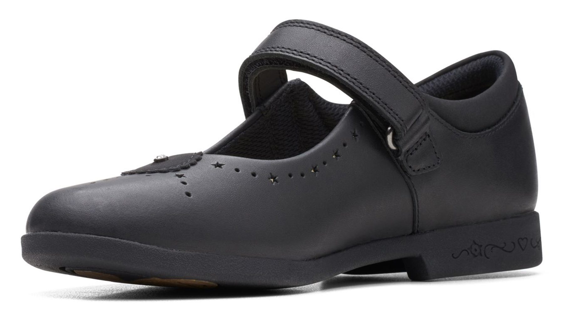 Clarks Magic Step Bar Older Black Leather 26169705 - Girls School Shoes ...