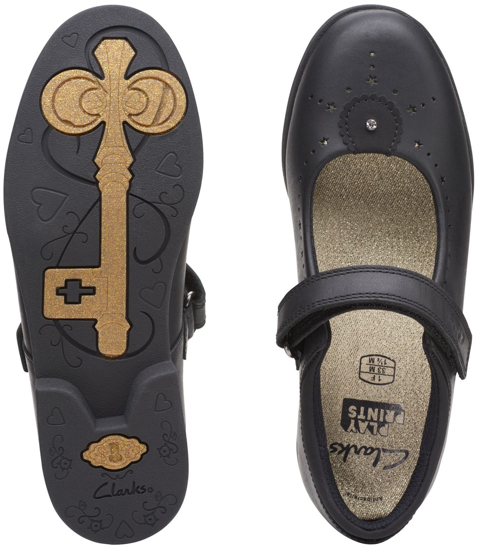 Clarks Magic Step Bar Older Black Leather 26169705 - Girls School Shoes ...