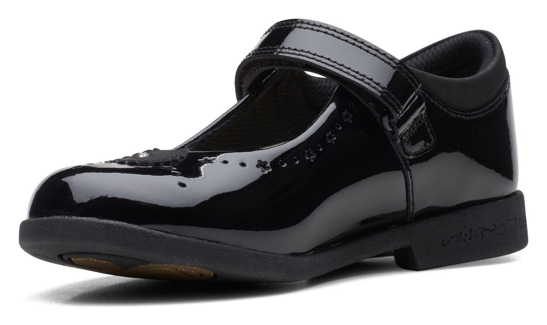 Clarks Magic Step Bar Older Black Patent 26169704 - Girls School Shoes ...