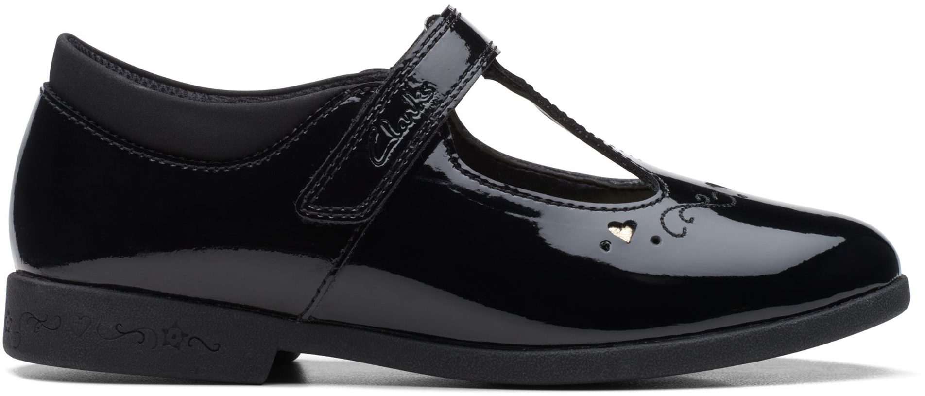 Clarks Magic Step Lo Kid Black Patent 26169451 - Girls School Shoes ...