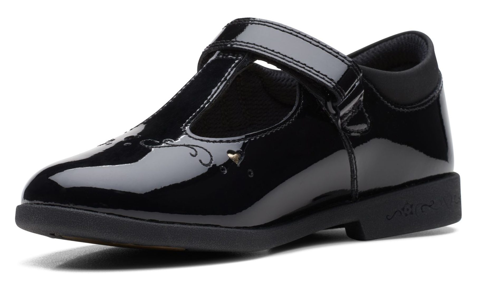 Clarks Magic Step Lo Kid Black Patent 26169451 - Girls School Shoes ...