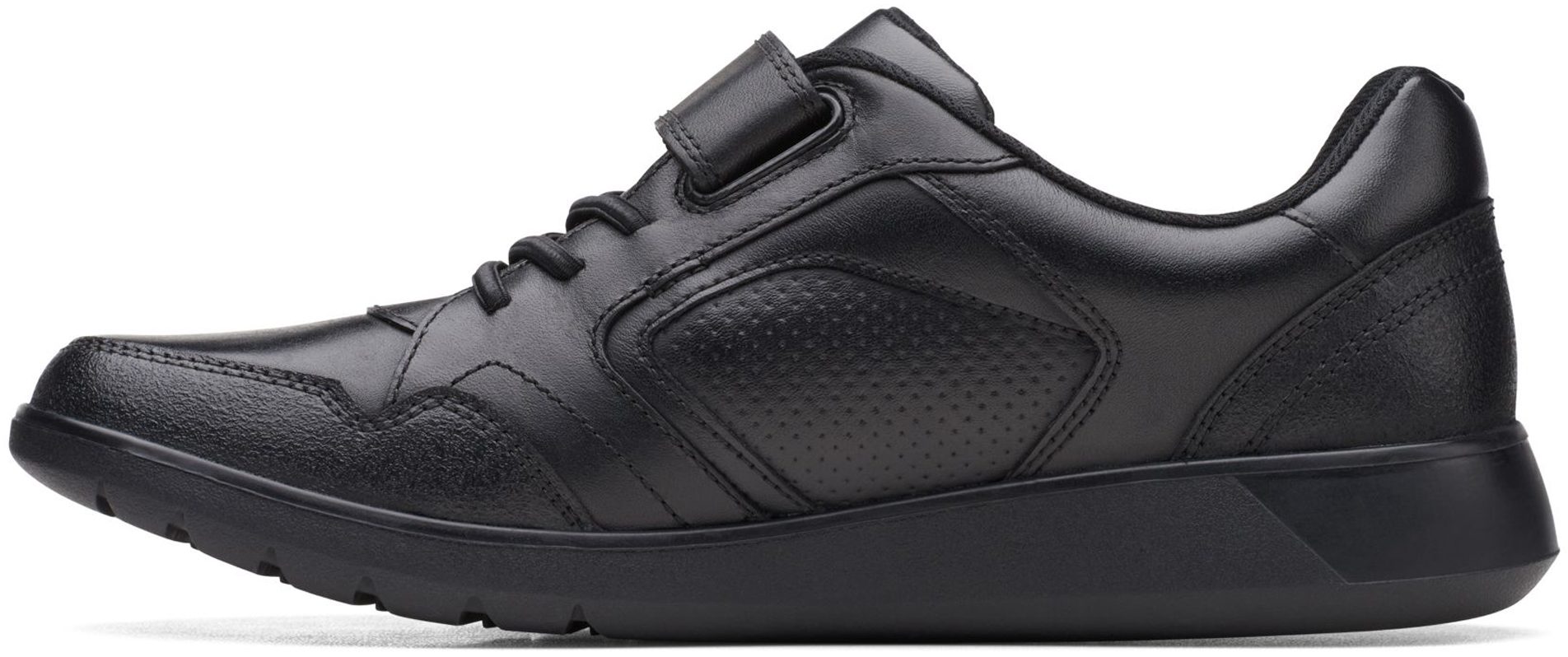 Clarks Scape Bright Youth Black Leather 26169193 - Boys School Shoes ...