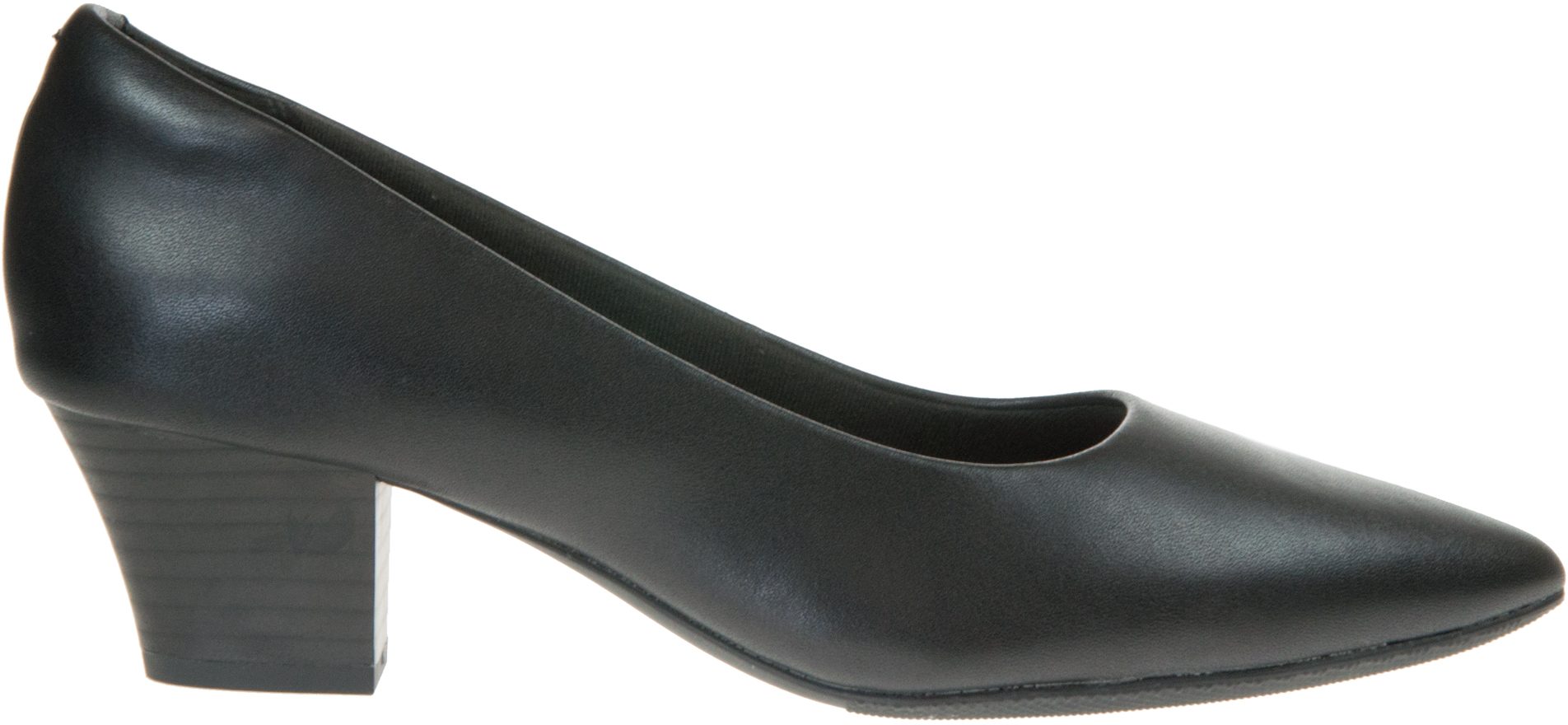 Clarks Teresa Step Black Leather 26167386 - Court Shoes - Humphries Shoes