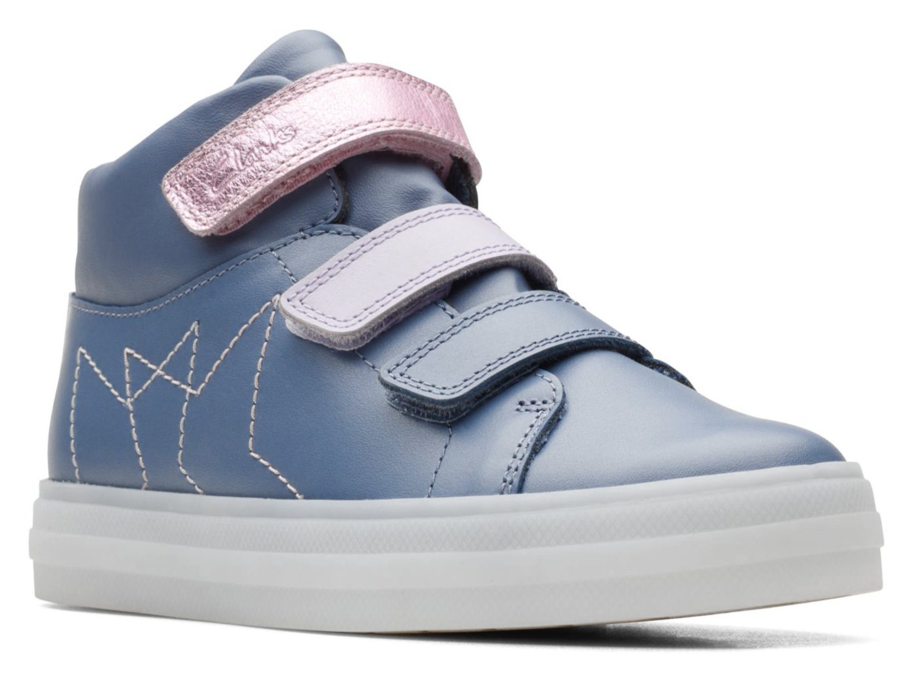 Clarks Flare Show Kids Light Blue Leather 26169462 - Girls Boots ...