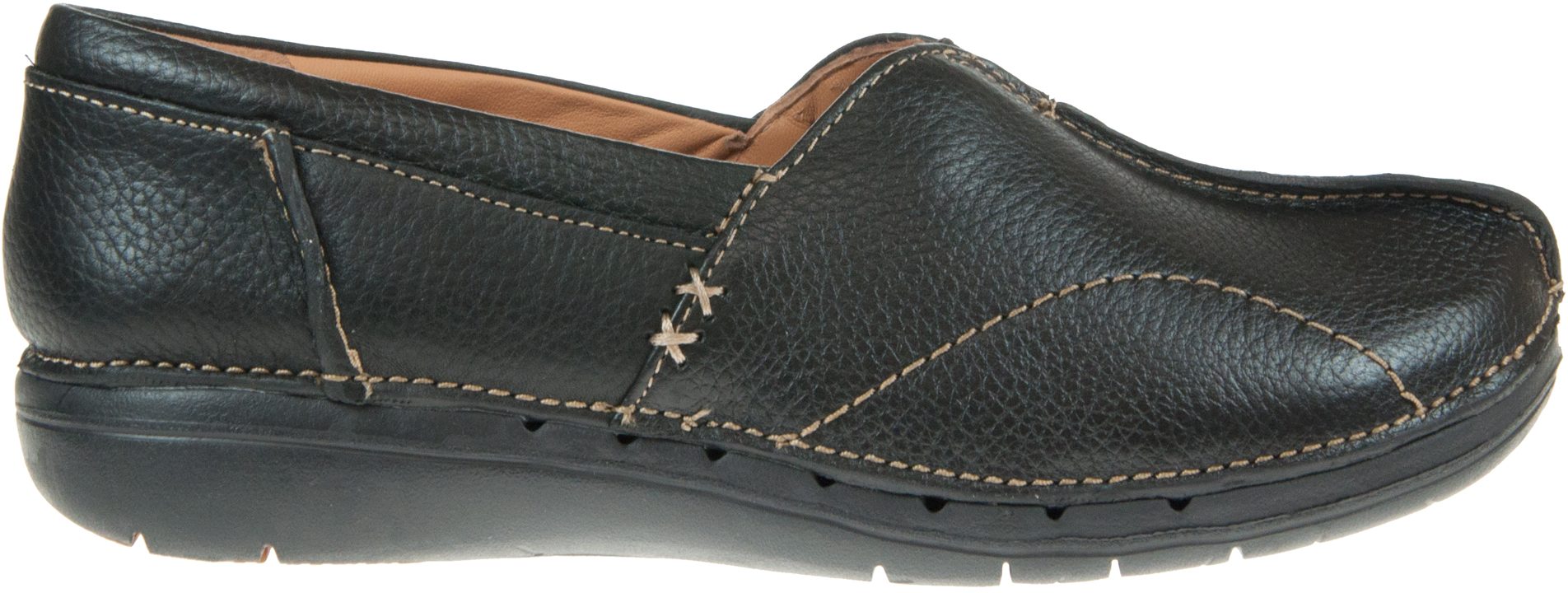 Clarks Un Loop Stride Black Leather 26168669 - Everyday Shoes ...