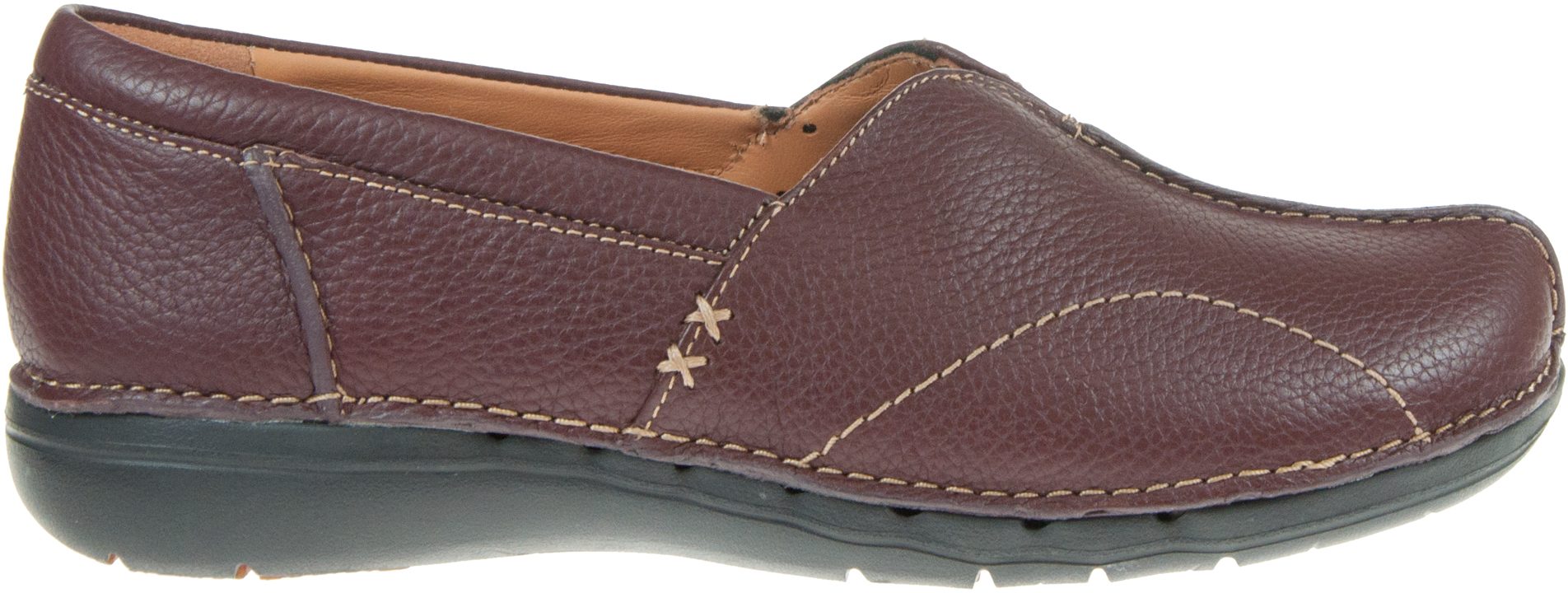 Clarks Un Loop Stride Burgundy Leather 26168705 - Everyday Shoes ...