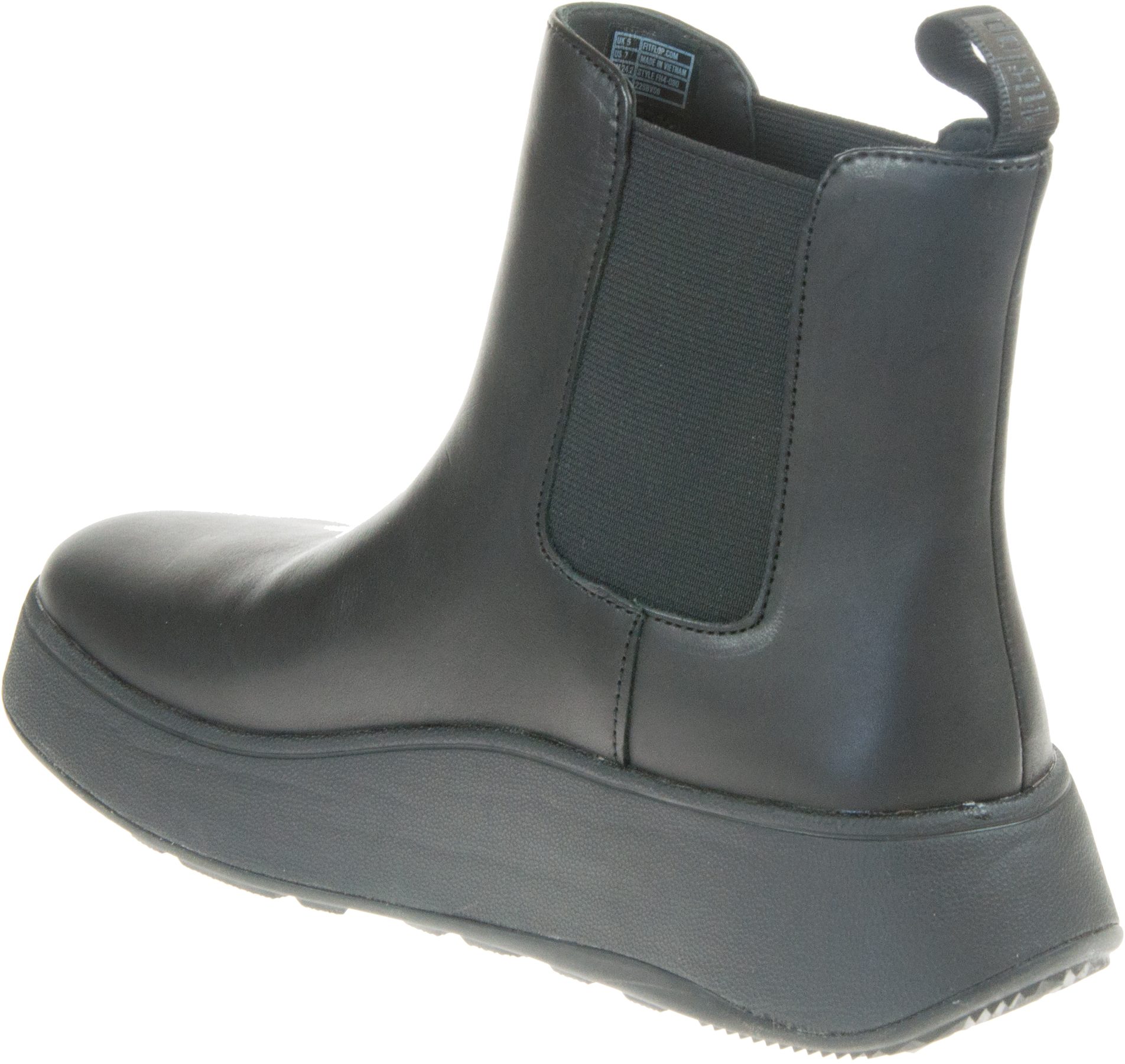 FitFlop F-Mode Black Leather FH4-090 - Ankle Boots - Humphries Shoes