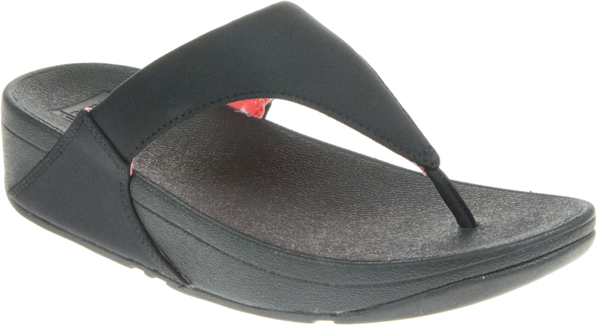 FitFlop Lulu Toe Post Black/Coral EE4-921 - Toe Post Sandals ...