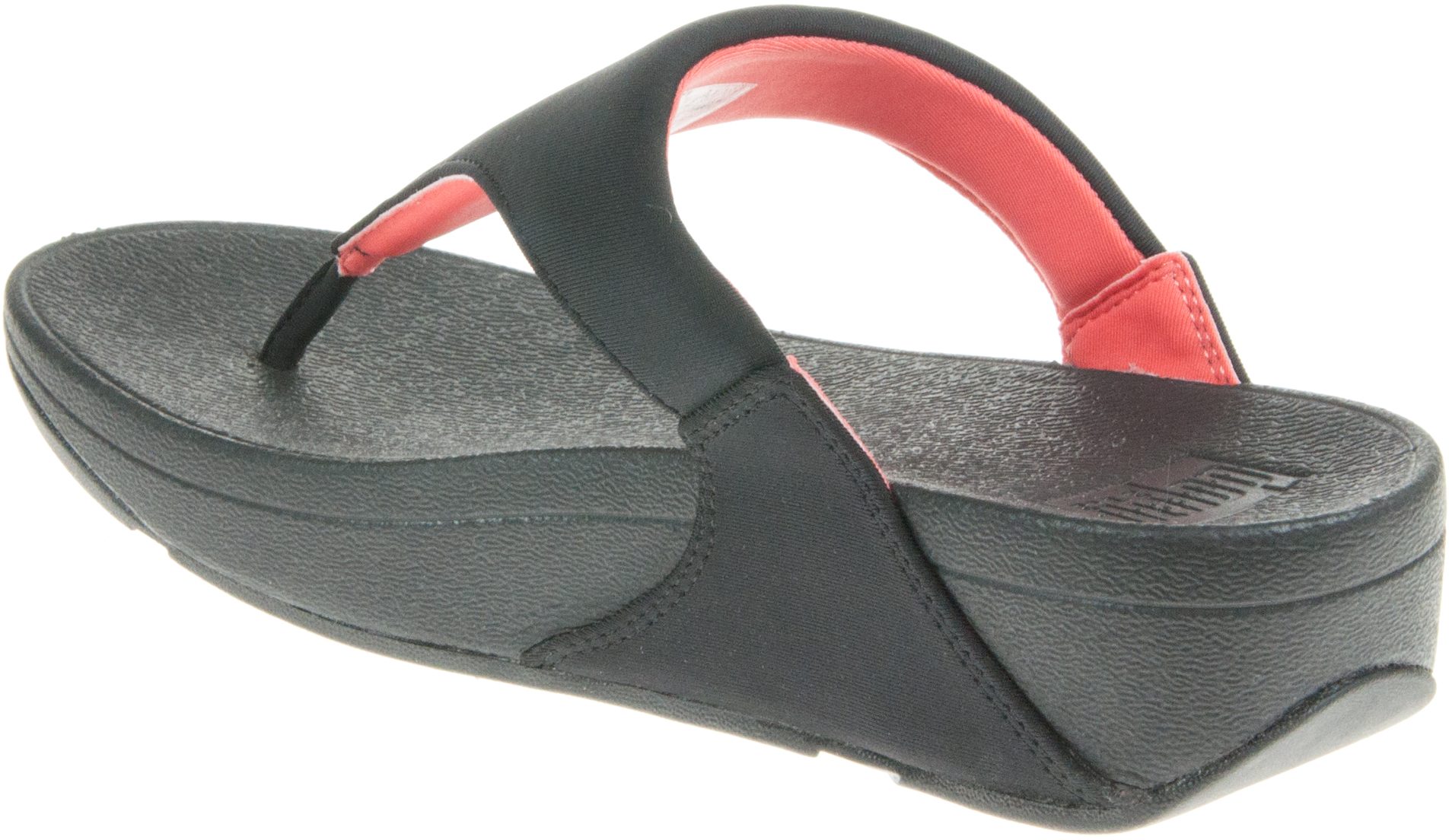 FitFlop Lulu Toe Post Black/Coral EE4-921 - Toe Post Sandals ...