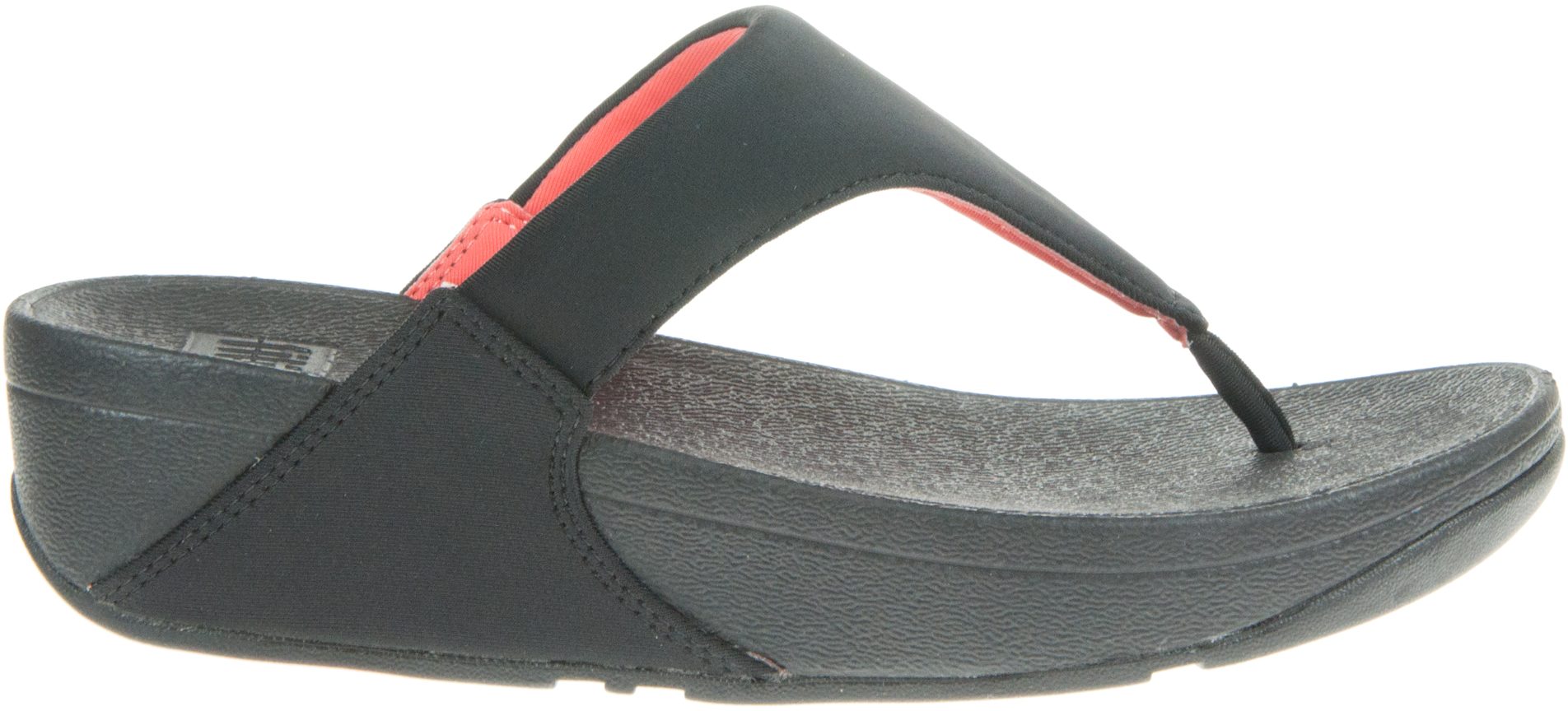 FitFlop Lulu Toe Post Black/Coral EE4-921 - Toe Post Sandals ...