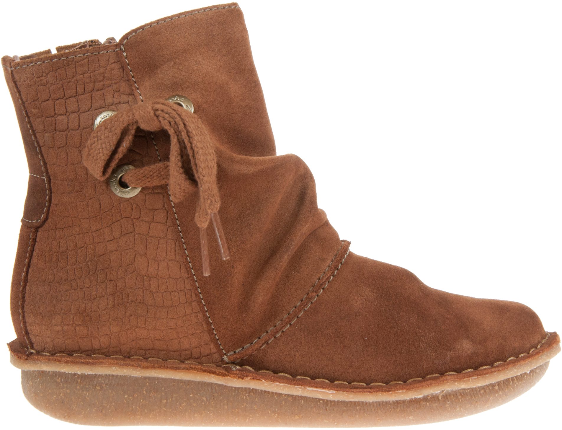 Clarks Funny Oak Dark Tan Suede 26168547 - Ankle Boots - Humphries Shoes